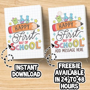 Personalized First Day of School Card Printable, Welcome Back to School ...