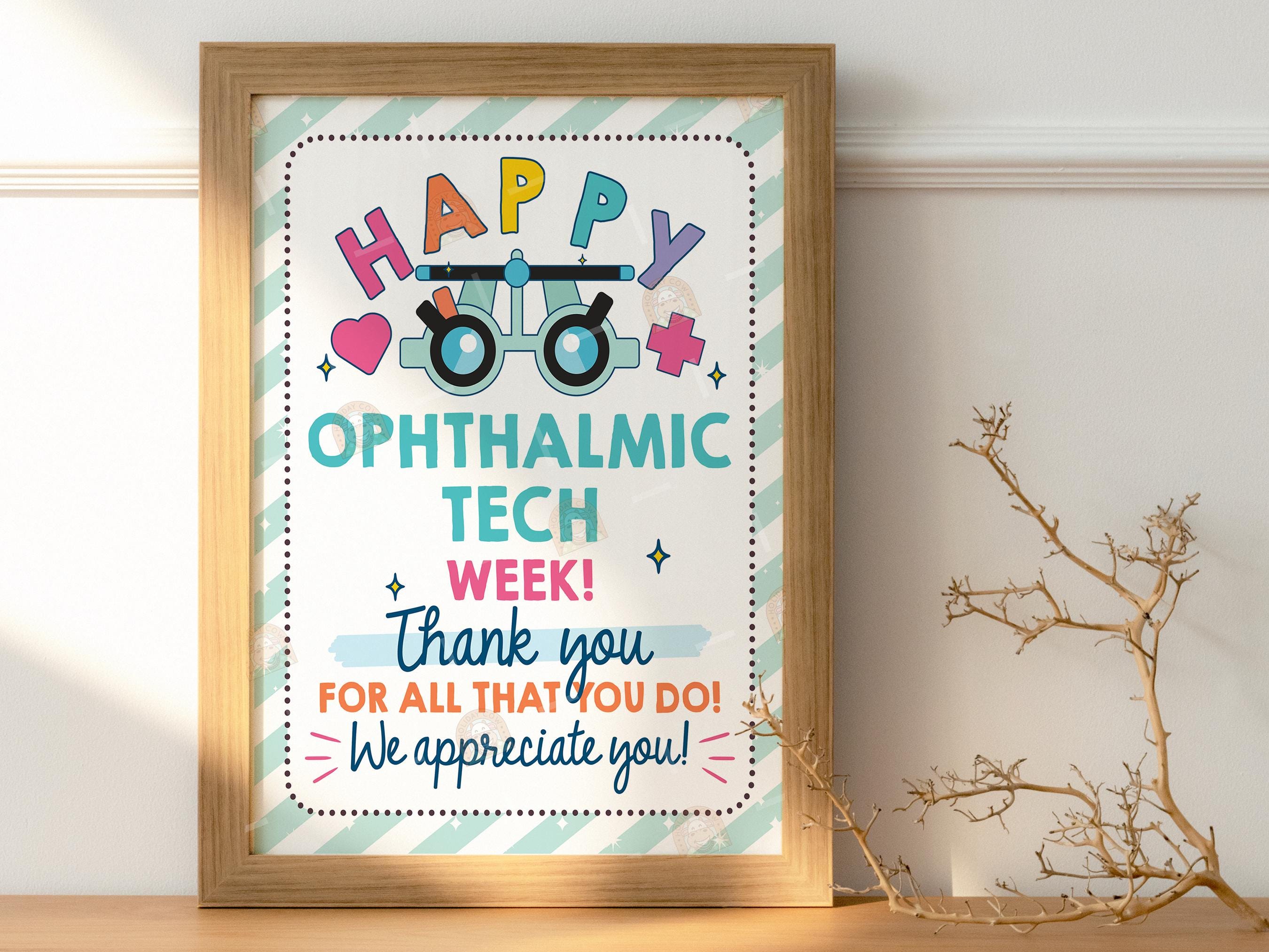 Ophthalmic Tech Week Card, Printable Ophthalmic Tech Week Sign, Thank ...