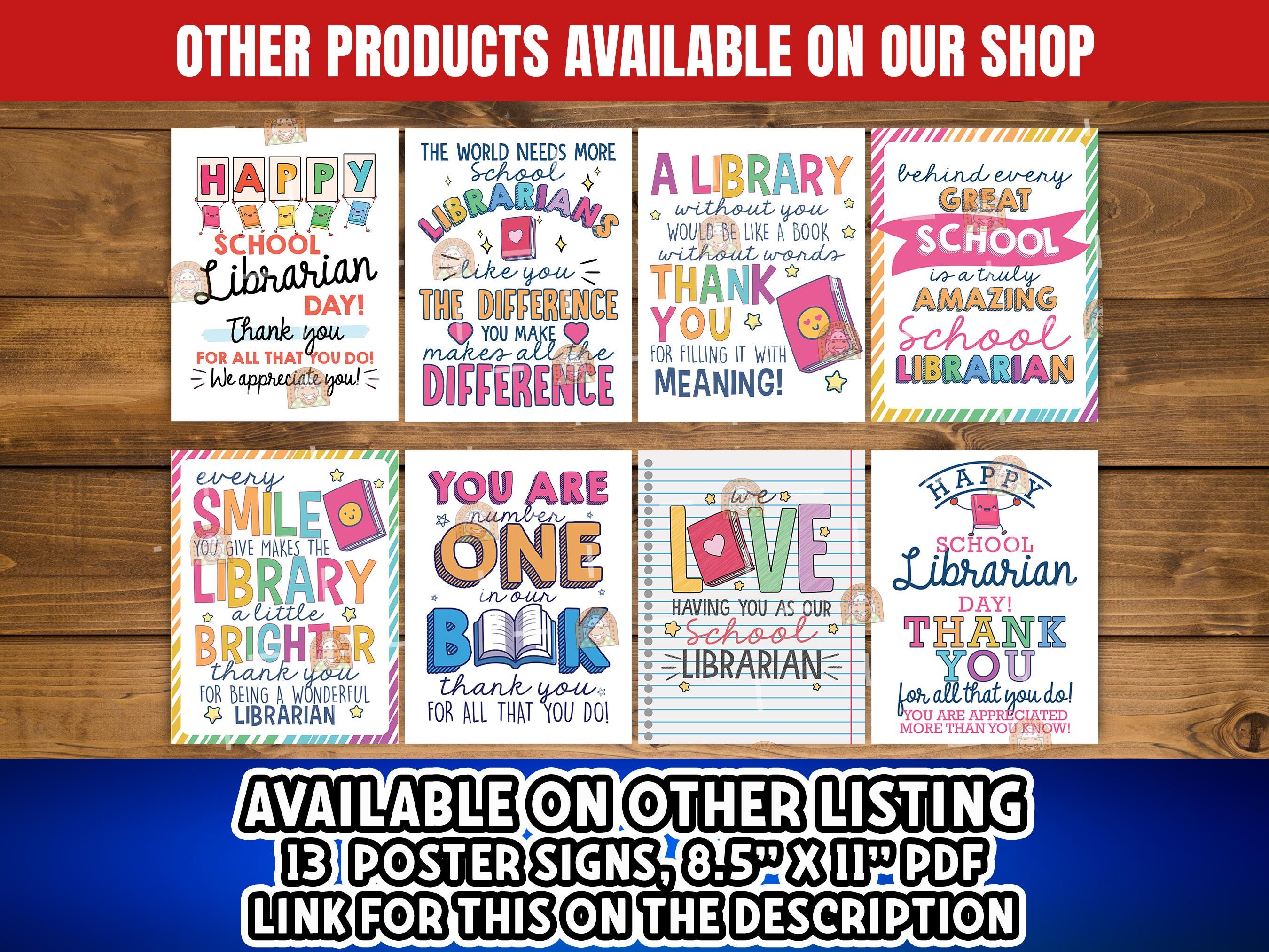 Printable Librarian Gift Tag, Librarian Tag, Librarian Day Tag for ...