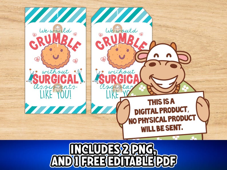 Surgical Assistants Week Cookie Tag Printable, Thank You Surgical ...