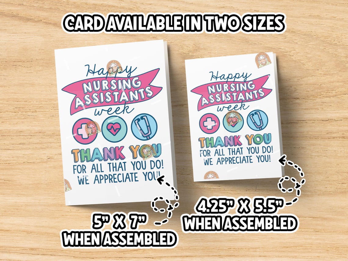 CNA Week Gift, Printable CNA Card, Certified Nursing Assistant Week ...