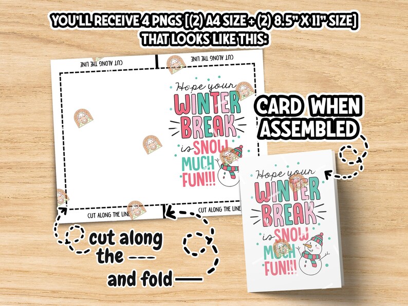 Hope Your Winter Break is Snow Much Fun Printable Card, Winter Break ...