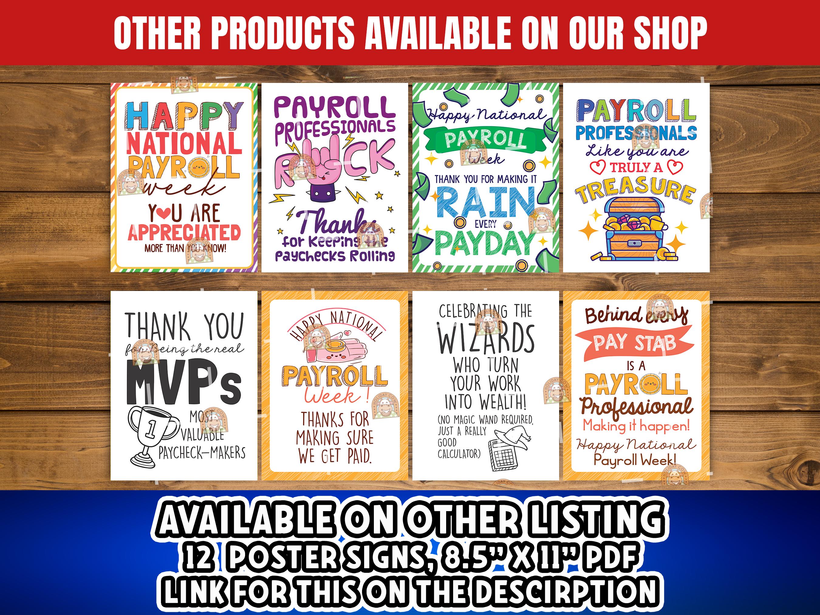 Funny Payroll Week Gift Tags Printable, National Payroll Week Tag ...