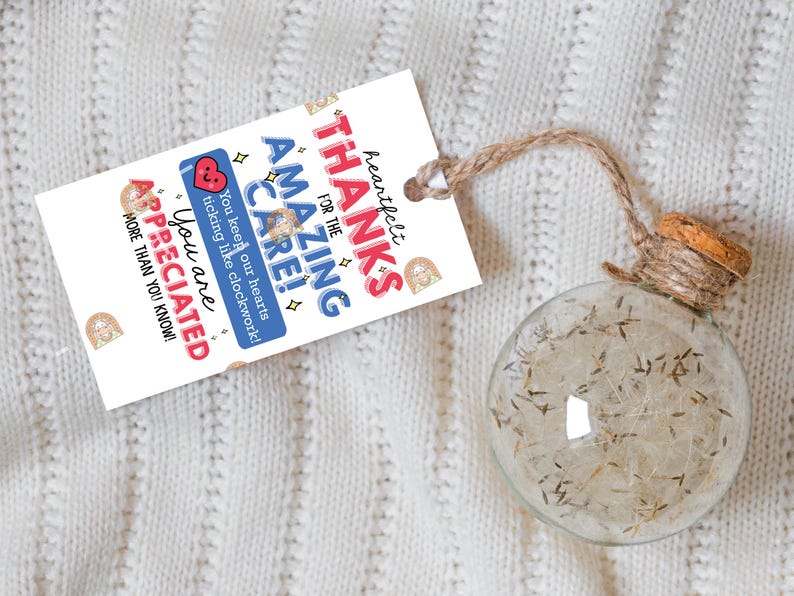 American Heart Month Gift Tag Printable, Heart Month Tag, Cardiac Rehab ...