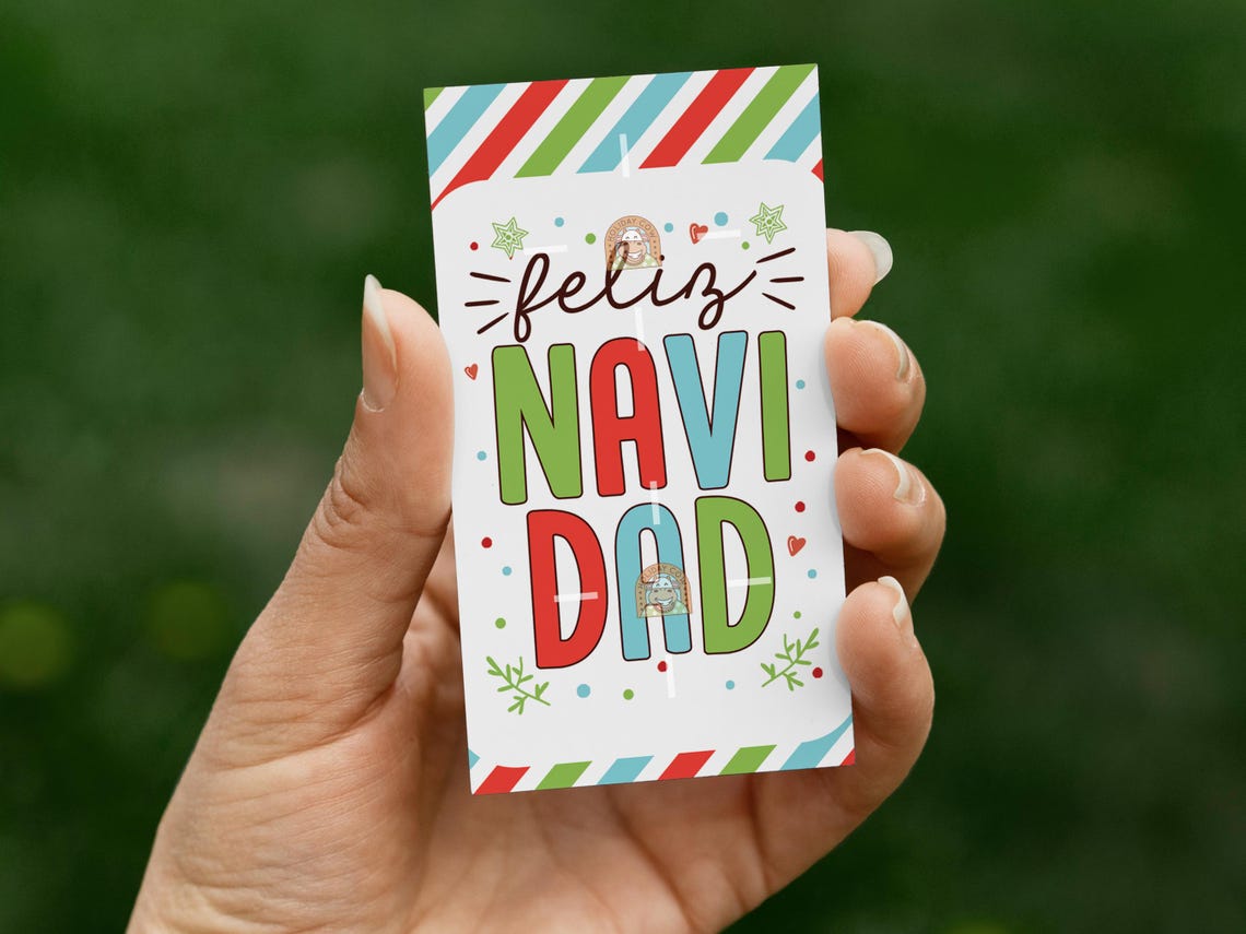 Feliz Navidad Tag Printable, Spanish Christmas Treat Tag, Happy ...