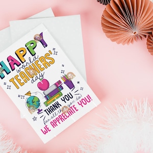 World Teachers' Day Card Printable, World Teachers Day Gift, Happy ...