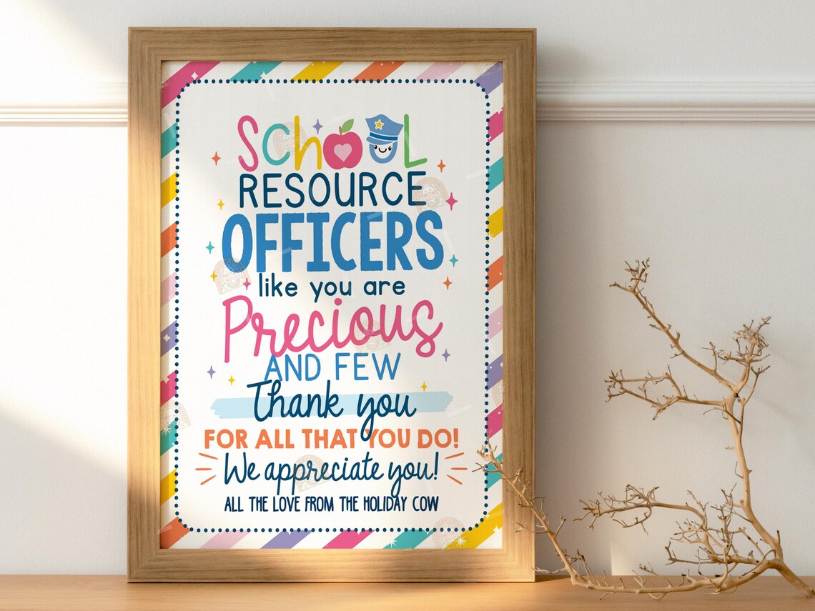 SRO Appreciation Gift, Printable School Resource Officers Day Gift ...