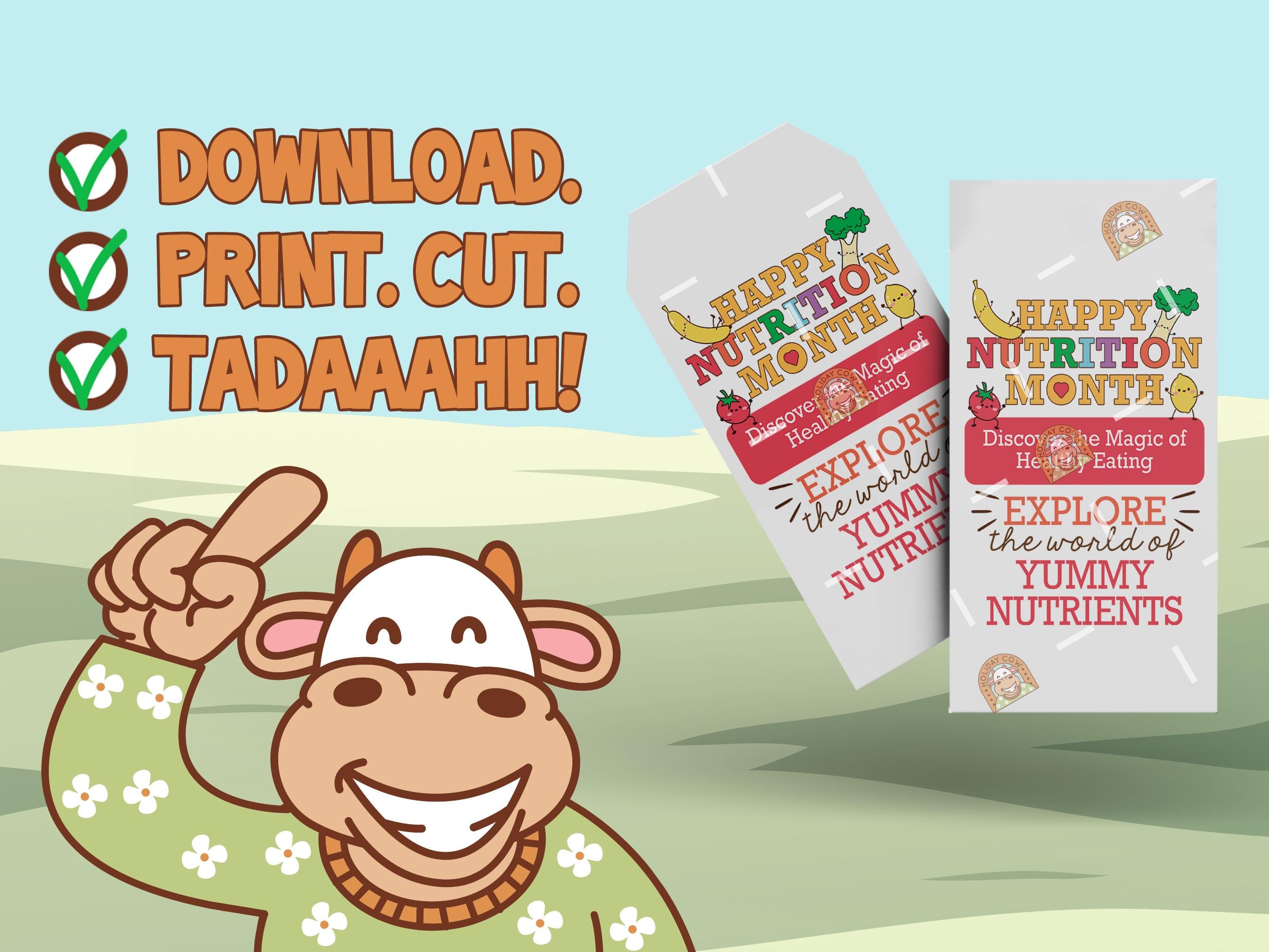 Printable Nutrition Month Gift Tag, School Nutrition Month Tag ...
