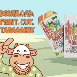 Nutrition Month Gift Tag Printable, School Nutrition Month Tag ...