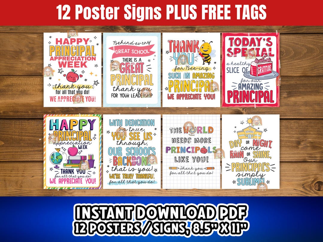 Principal Appreciation Week Sign Printable, National Principals' Week ...