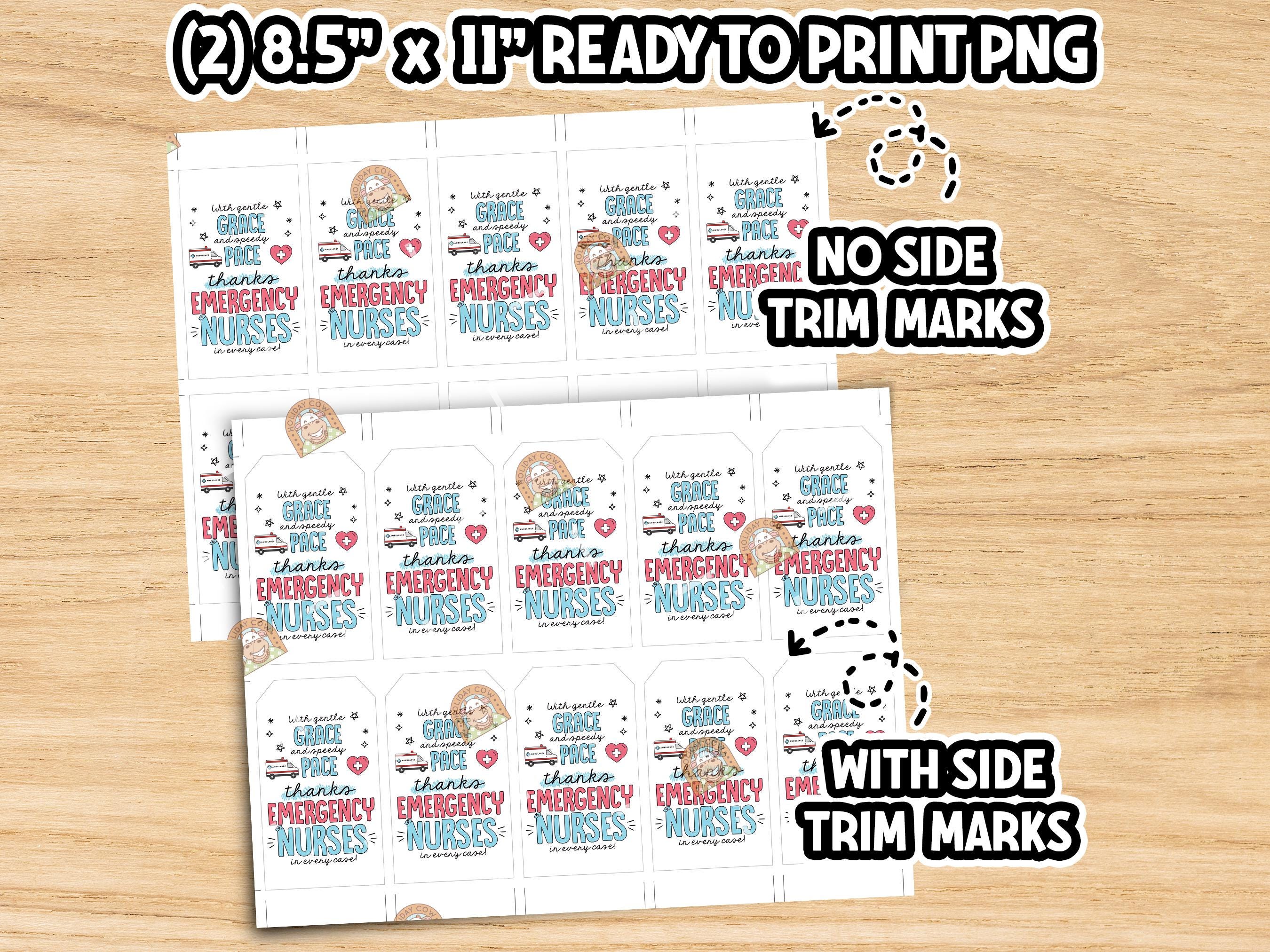 ER Nurse Gift Tag, ER Nurse Week Tag Printable, Thank You Er Nurses Day ...
