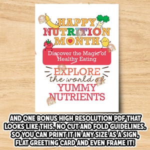 Nutrition Month Gift Printable, School Nutrition Month Décor, Nutrition ...