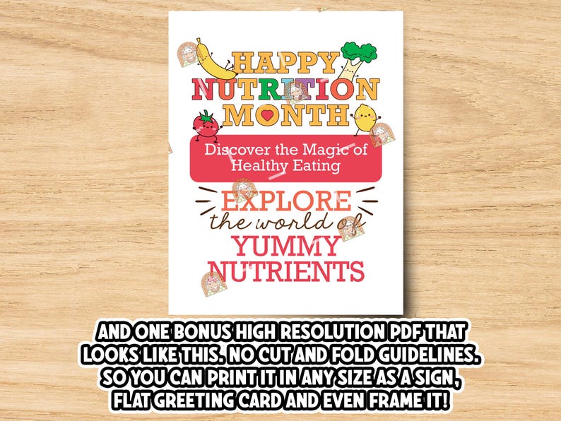 Nutrition Month Gift Printable, School Nutrition Month Décor, Nutrition ...