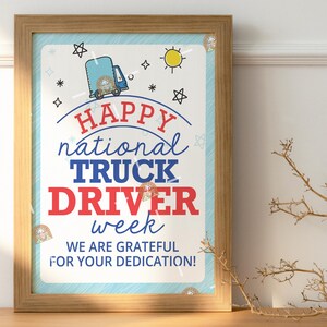 Truck Driver Appreciation Week Card Printable, Truck Driver ...