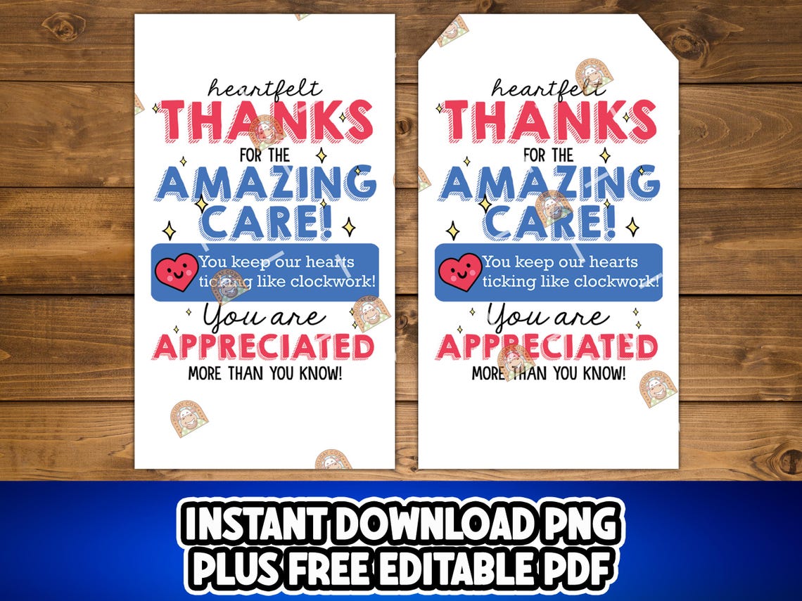 American Heart Month Gift Tag Printable, Heart Month Tag, Cardiac Rehab ...