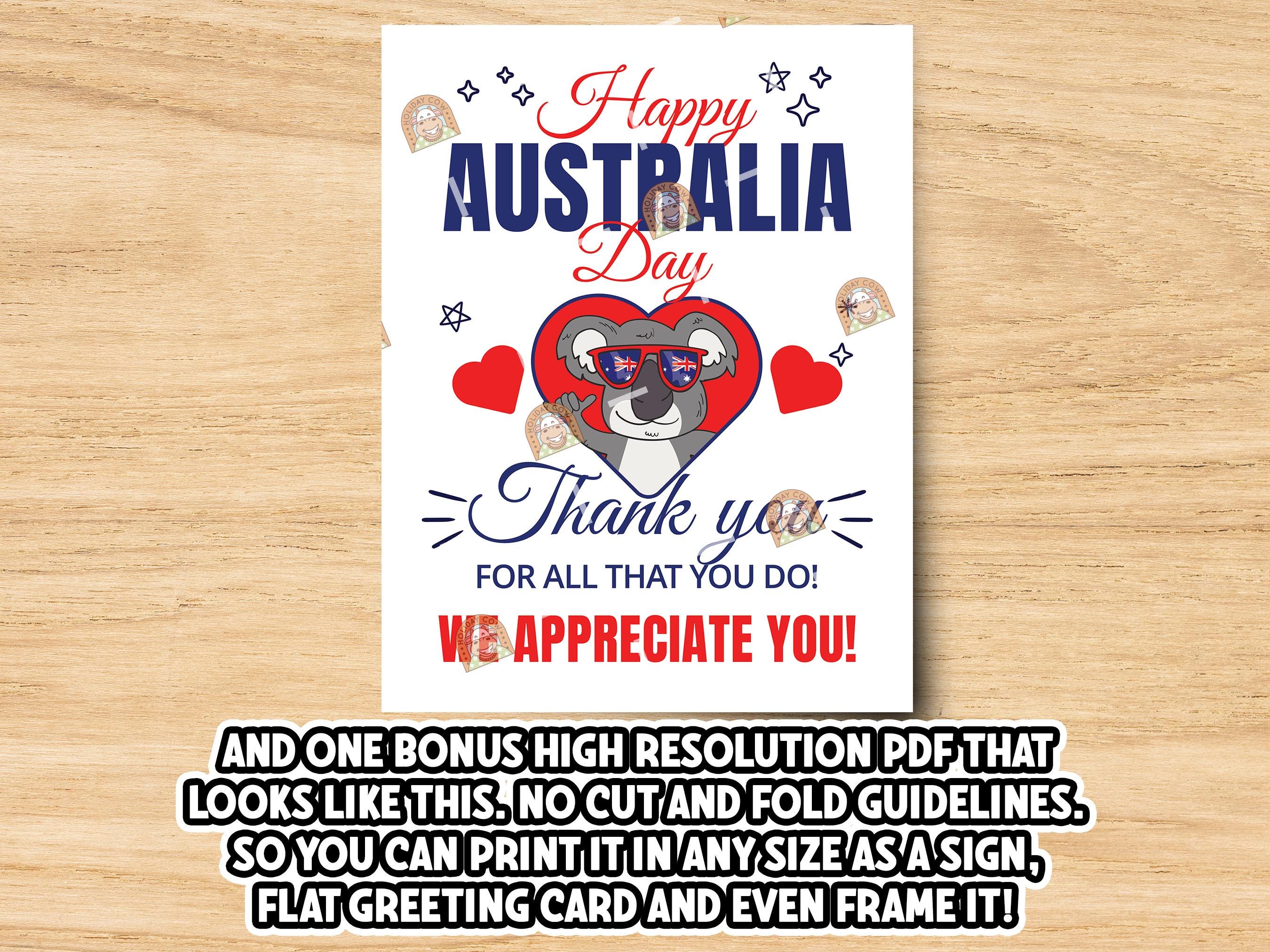 Australia Day Card Printable, Happy Australia Day Sign, Australia Day ...