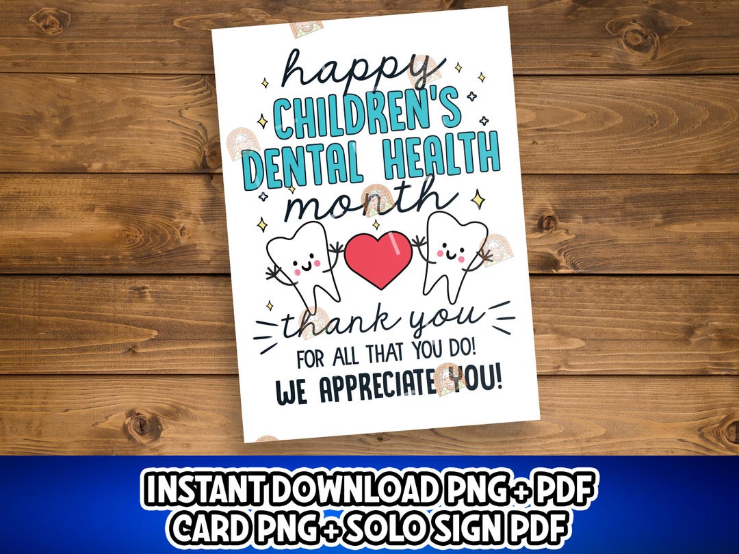 Children's Dental Health Month Card, Printable National Children's ...
