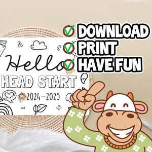 First Day of Head Start Sign, First Day of School Sign Printable, Back ...