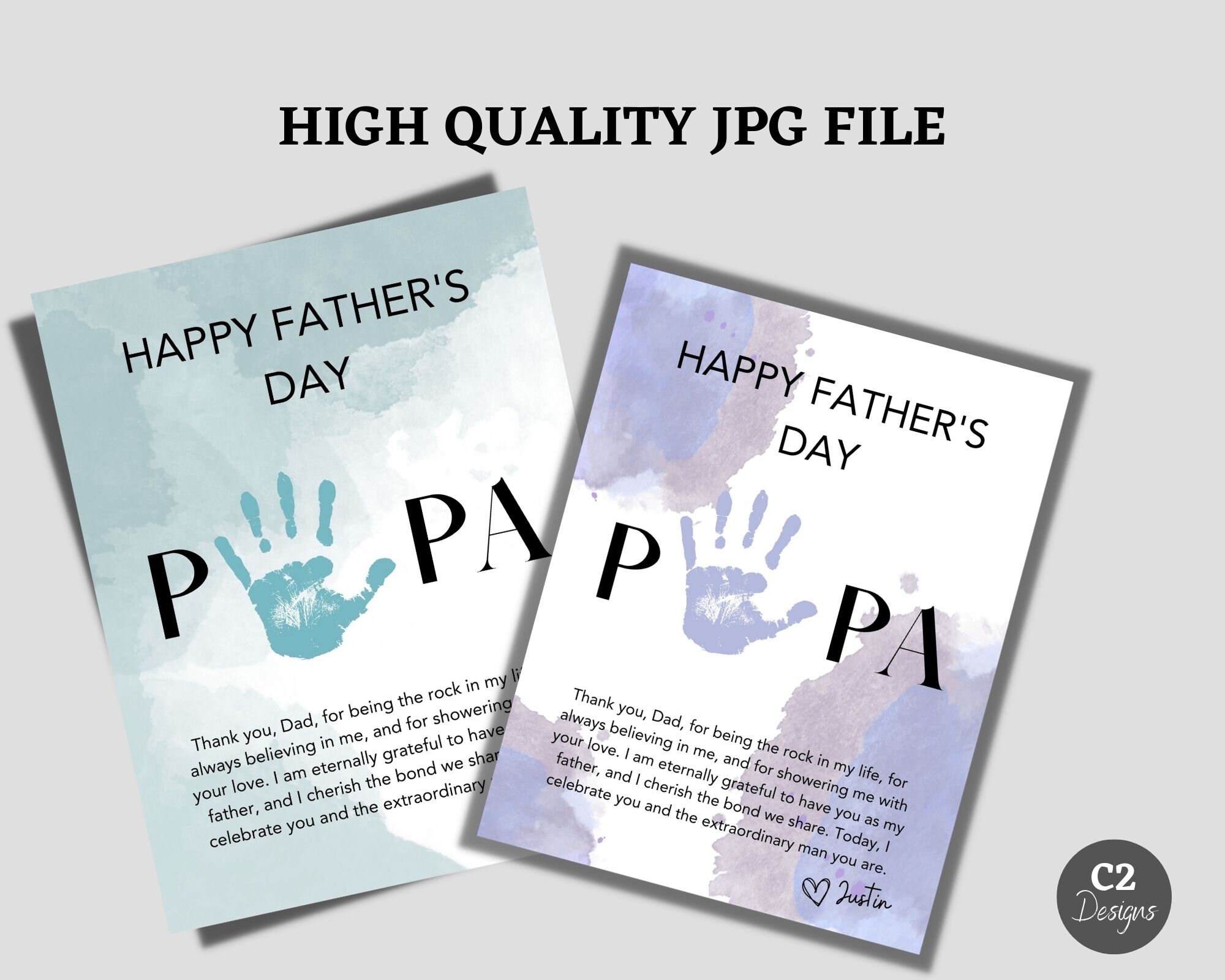 Handprint Art para papá / Día del padre Handprint Footprint - Etsy México