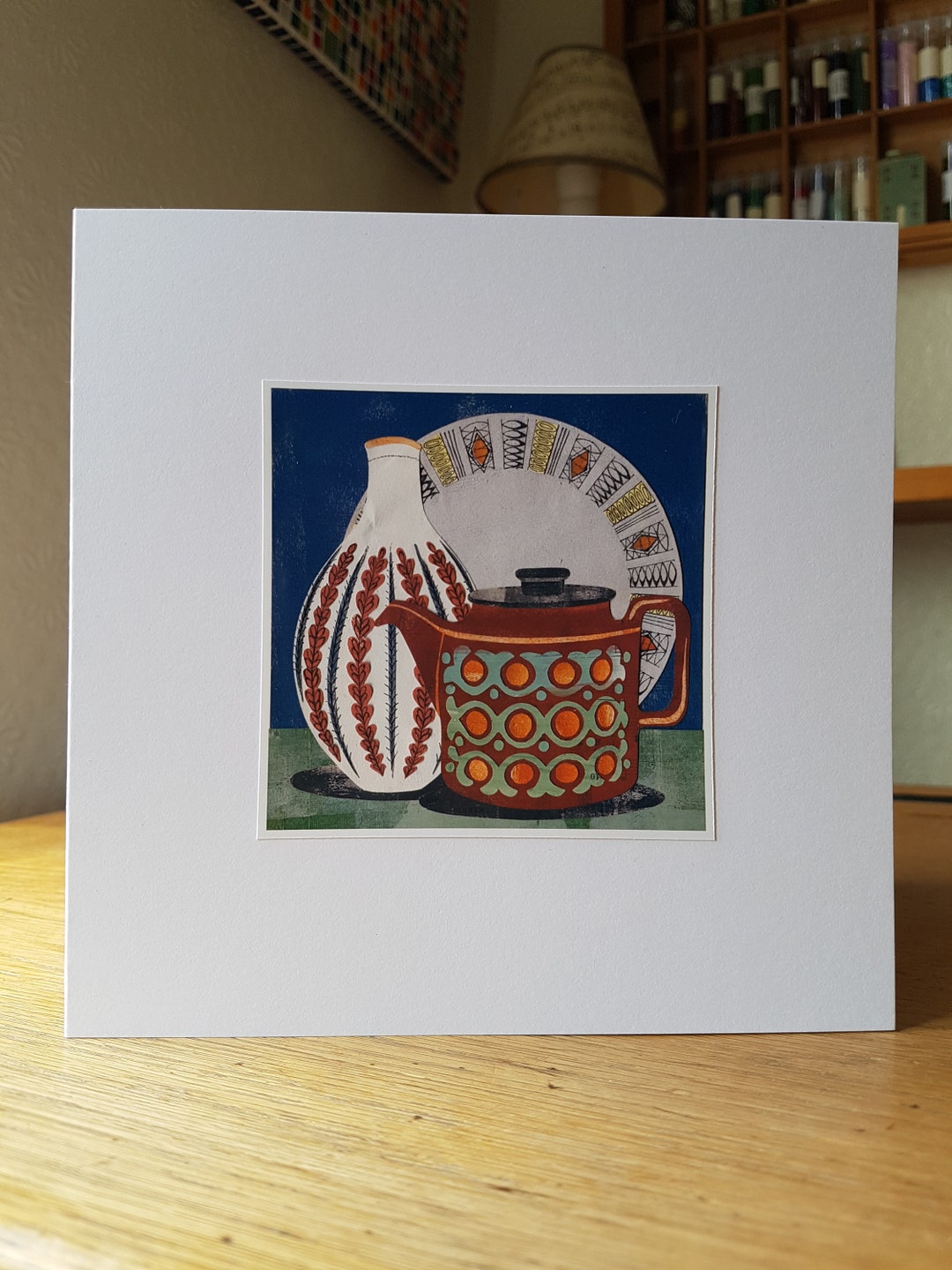 Hornsea Bronte Teapot and Kathie Winkle Plate Greeting Card - Etsy