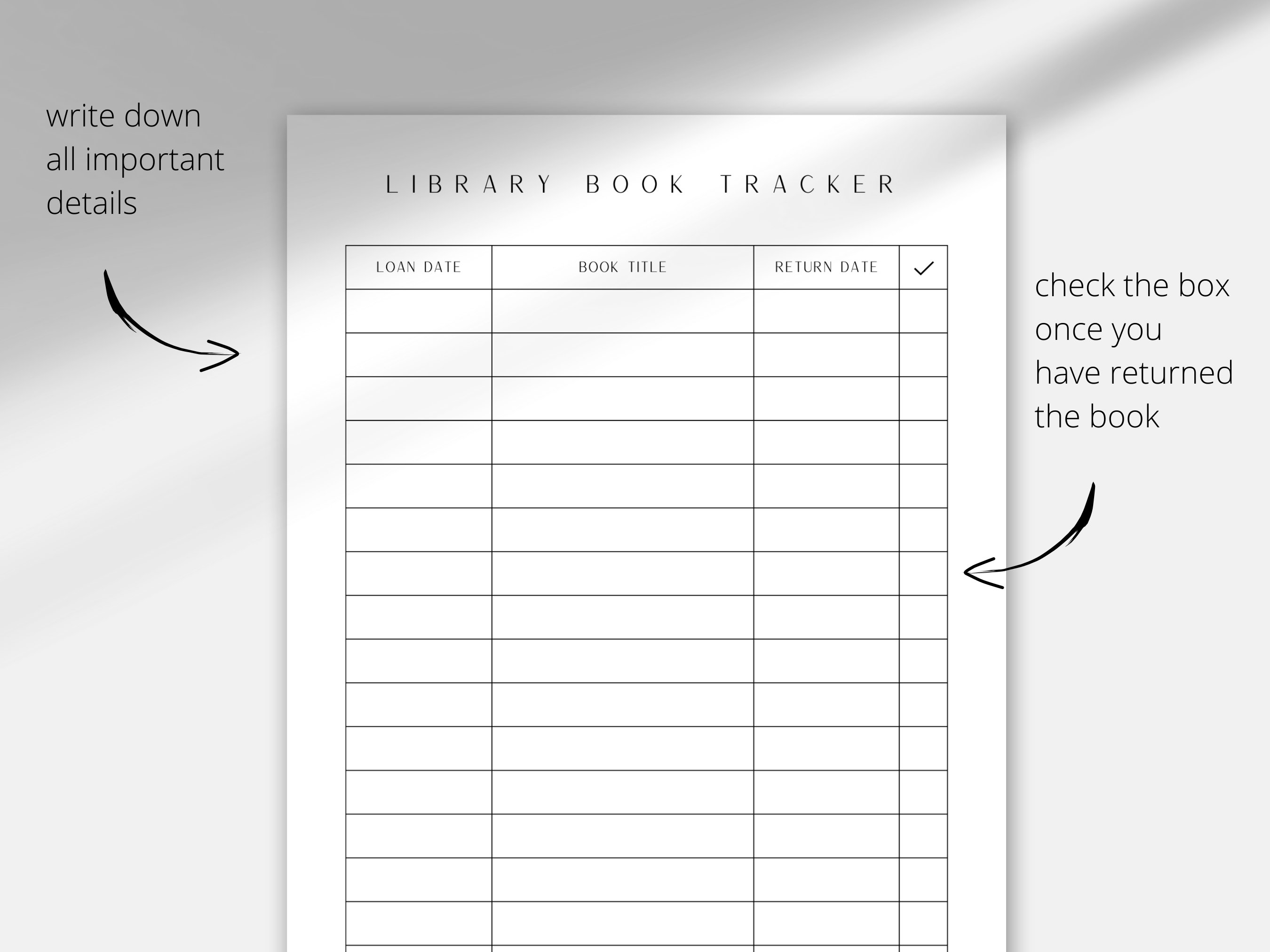 Library Book Tracker Template I A4, A5, US Letter and Half Letter I PDF ...