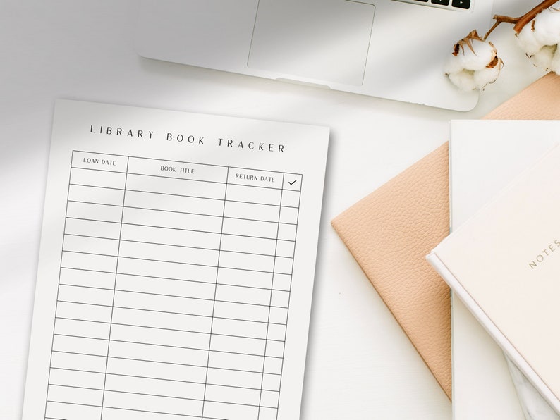 Library Book Tracker Template I A4, A5, US Letter and Half Letter I PDF ...