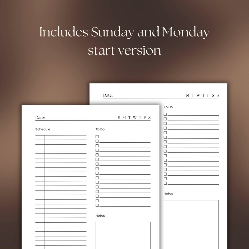 Simple and Minimal Daily Planner I Basic Daily Planner I PDF Printable ...