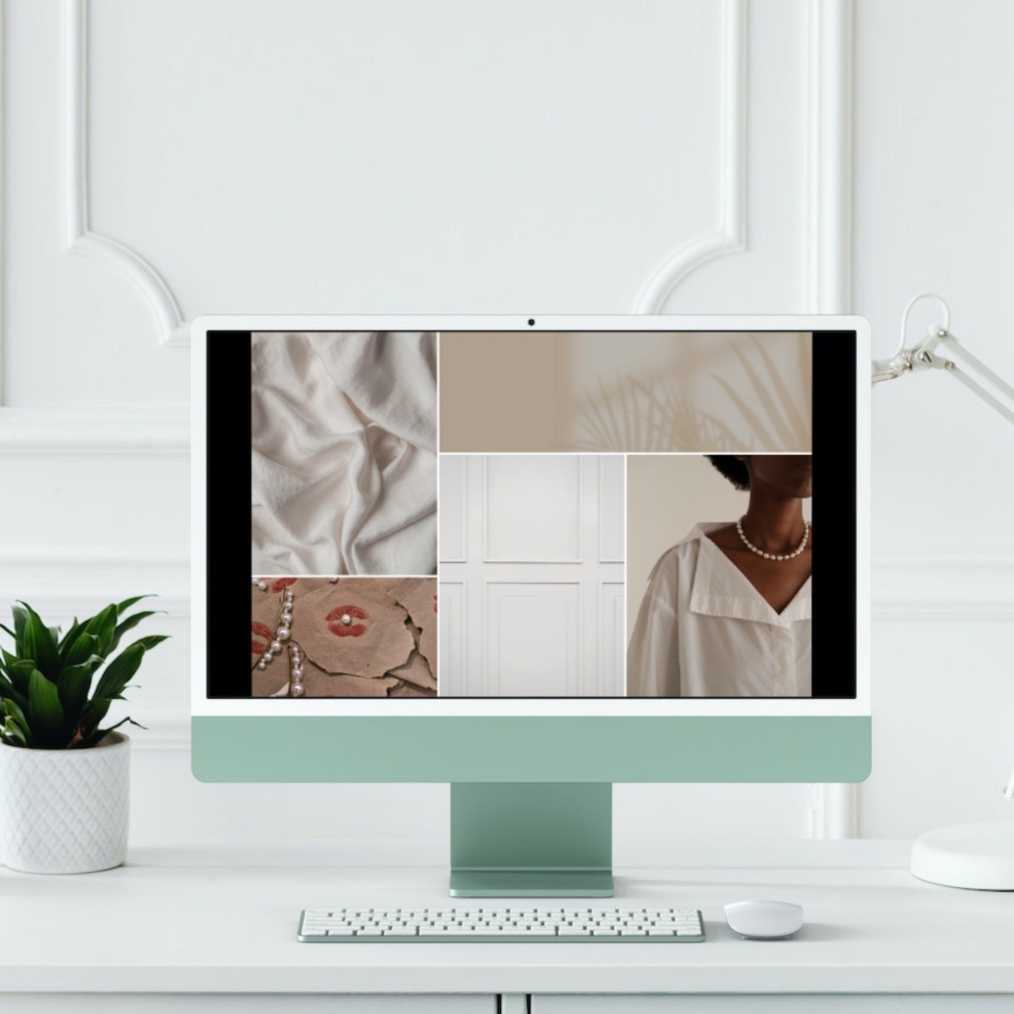 Elegant and Feminine Desktop Organiser I Lipstick and Pearls Aesthetic ...