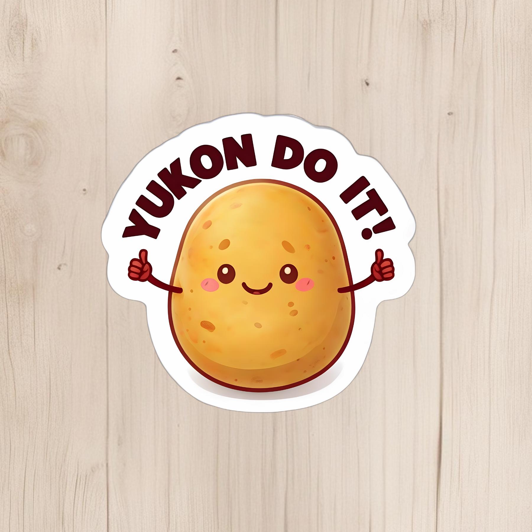 Motivational Vinyl Potato Sticker "youkon Do It" - Cute Encouragement ...