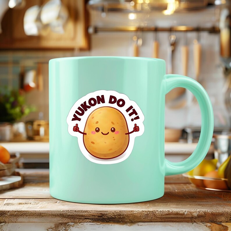 Motivational Vinyl Potato Sticker "youkon Do It" - Cute Encouragement ...