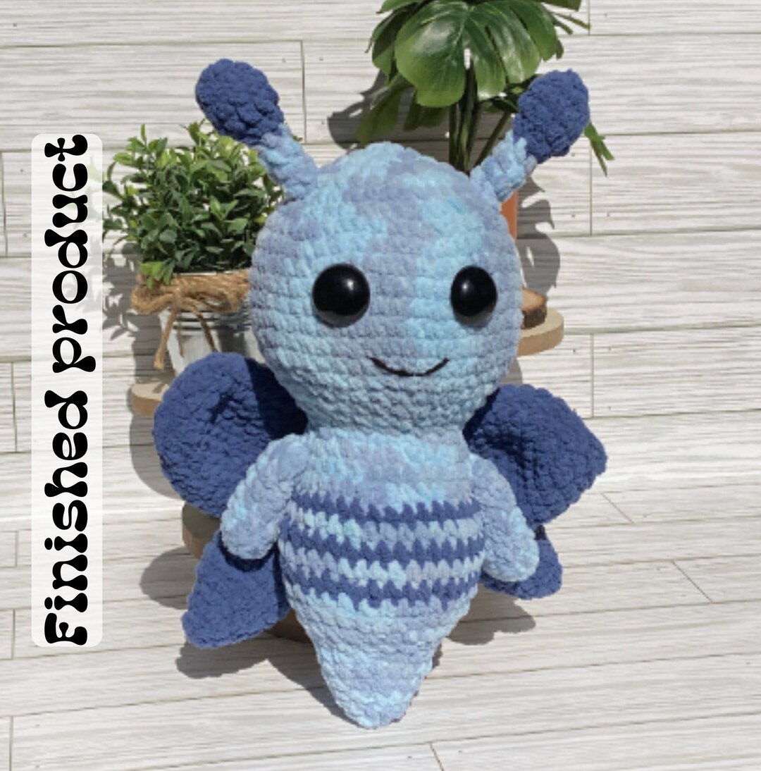 Stuffed Animal Crochet Plushie Butterfly,finished Amigurumi Blue ...