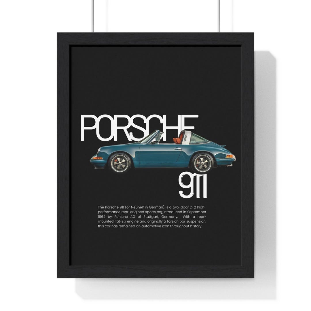 Porsche 911 Poster Classic Car Wall Art Vintage Porsche 911 Print Retro ...