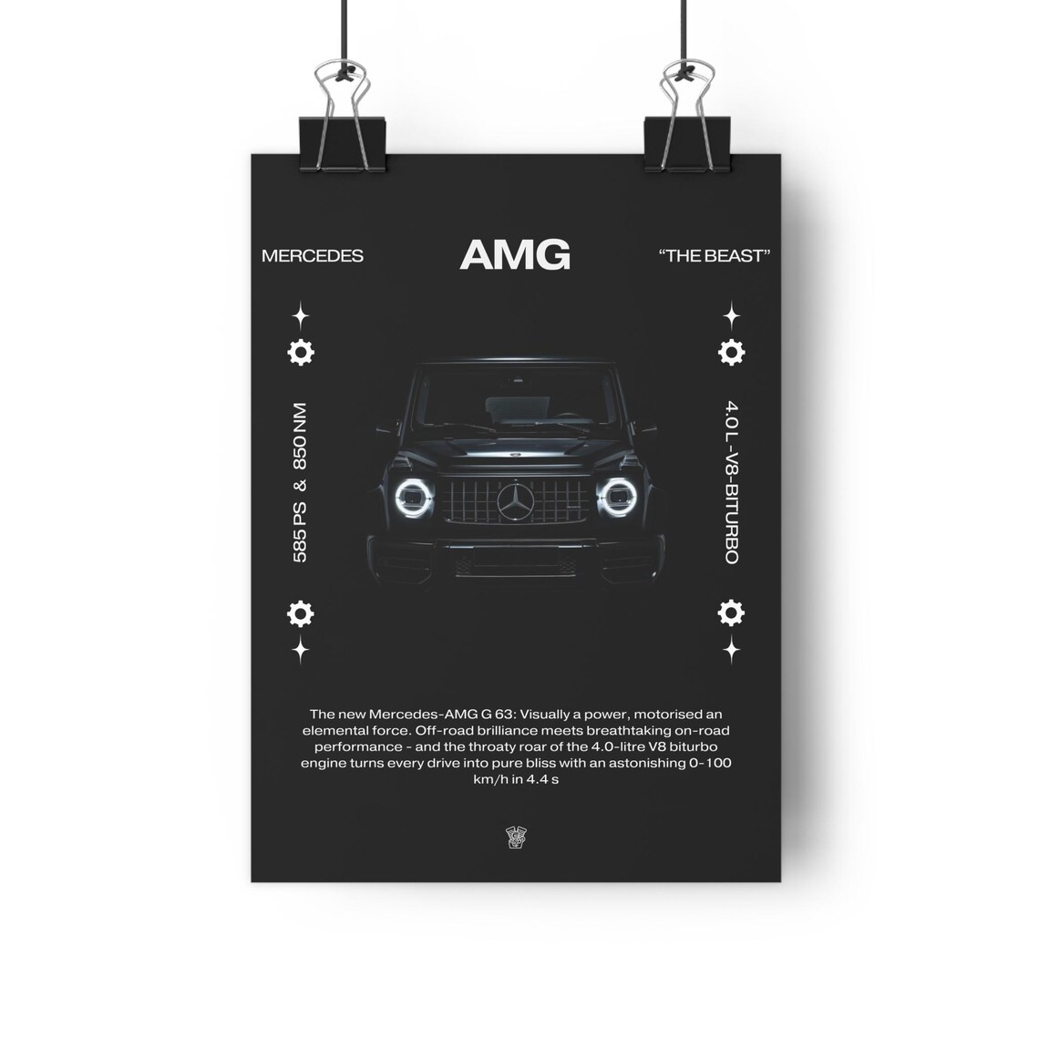 Mercedes AMG G63 Poster | the Beast | Luxury Car Wall Art | 4.0L V8 ...