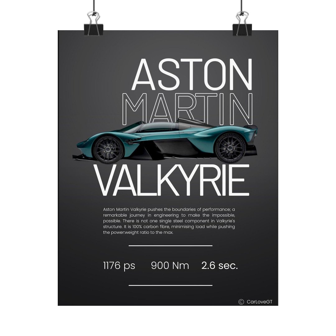 Aston Martin Valkyrie Poster | Aston Martin Poster | Valkyrie Poster ...