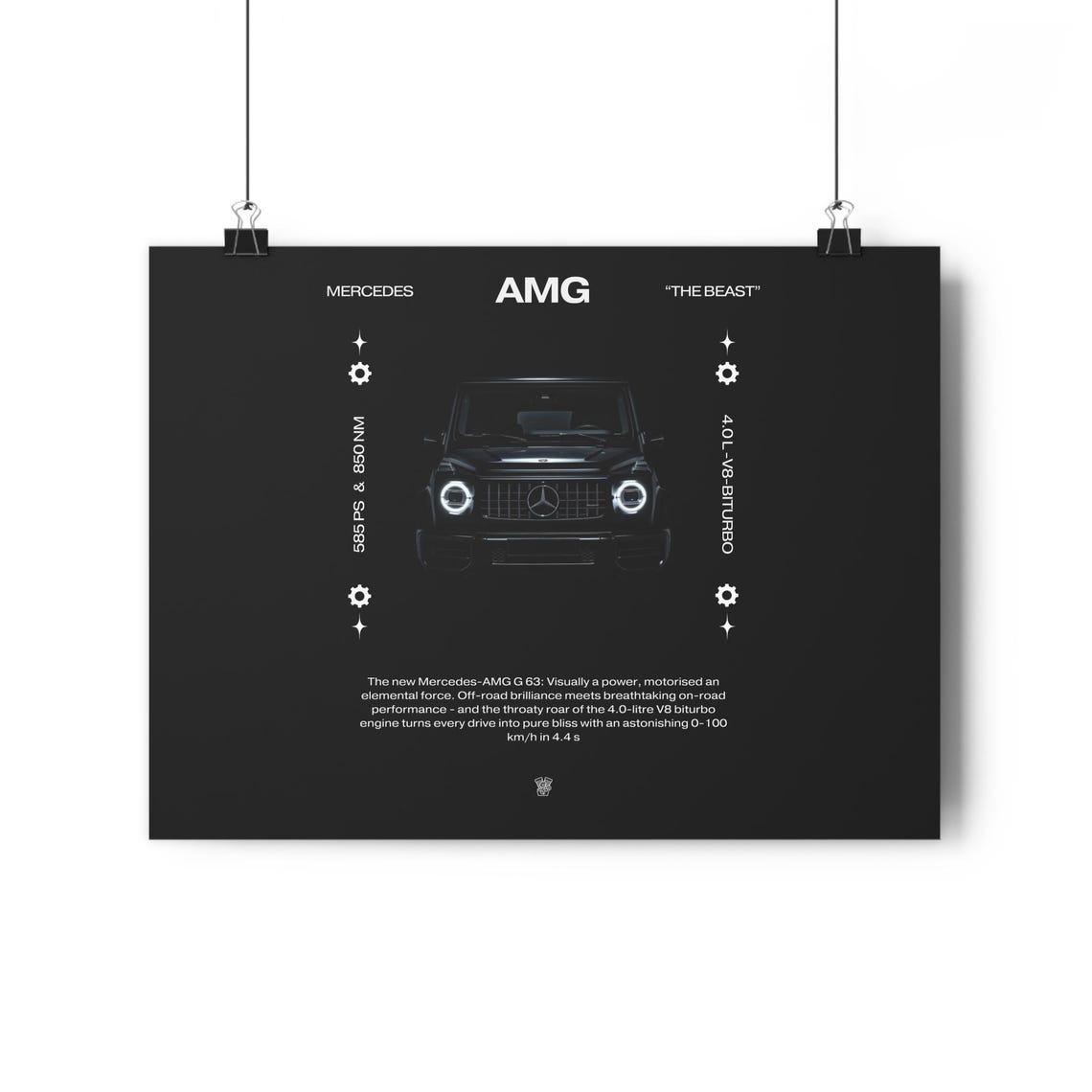 Mercedes AMG G63 Poster | the Beast | Luxury Car Wall Art | 4.0L V8 ...