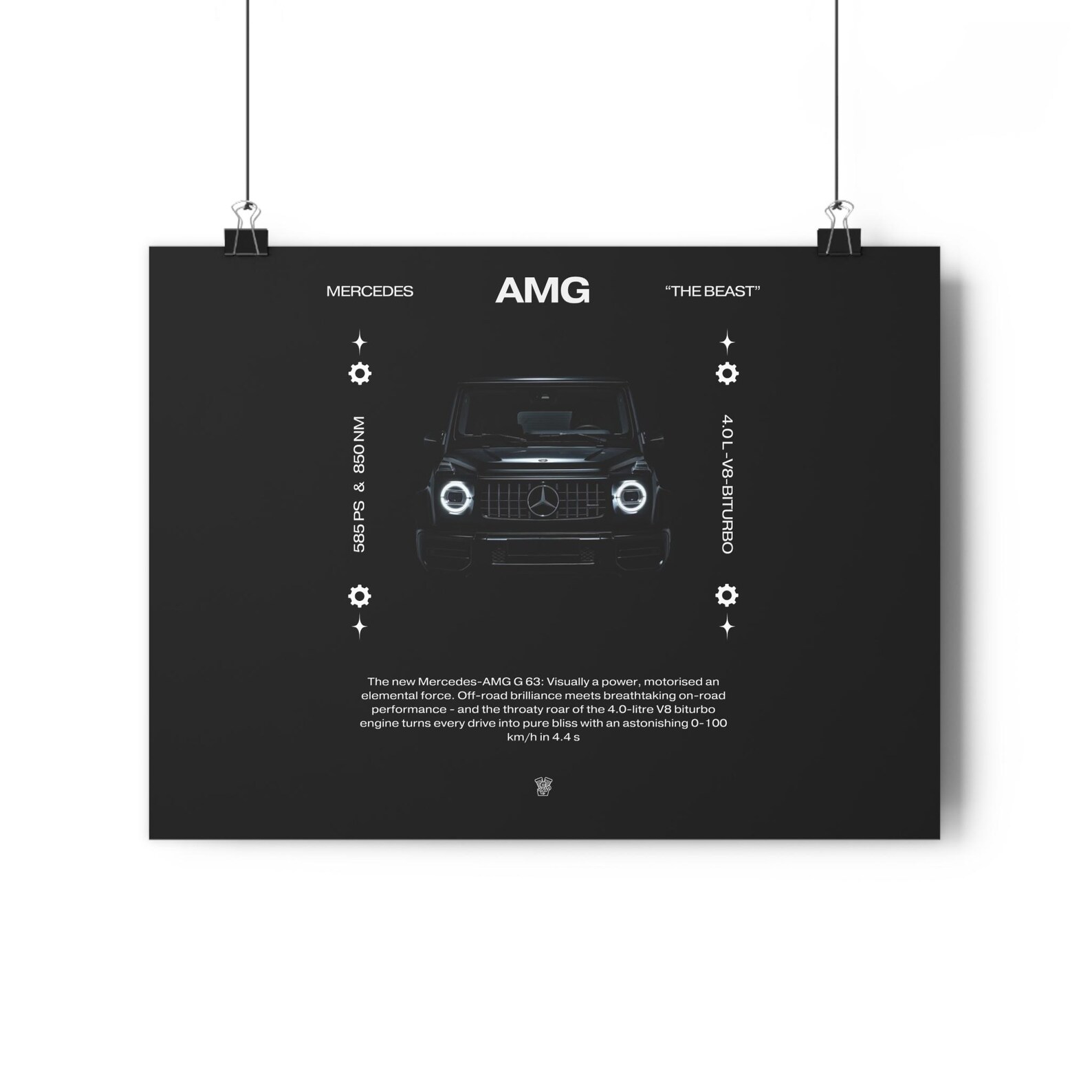 Mercedes AMG G63 Poster | the Beast | Luxury Car Wall Art | 4.0L V8 ...