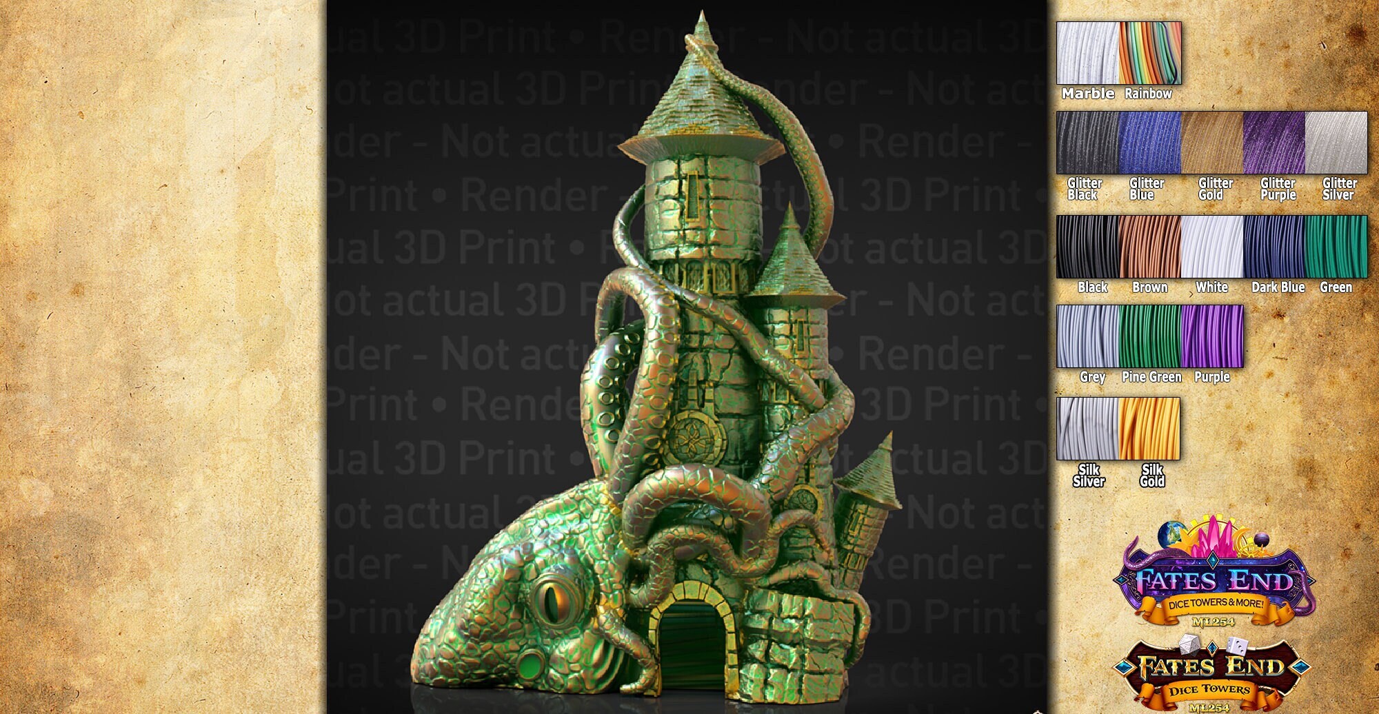 Octopuses Dice Tower Fate's End Dungeons & Dragons Gaming Accessories ...