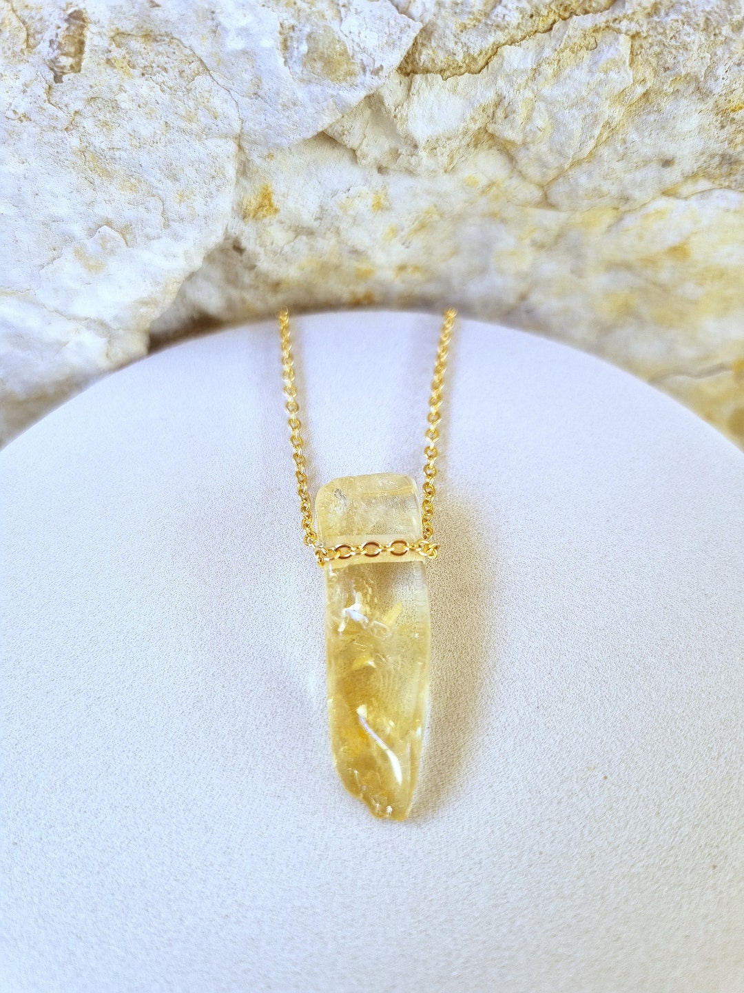 Raw Citrine Crystal Pendant Necklace November Birthstone - Etsy