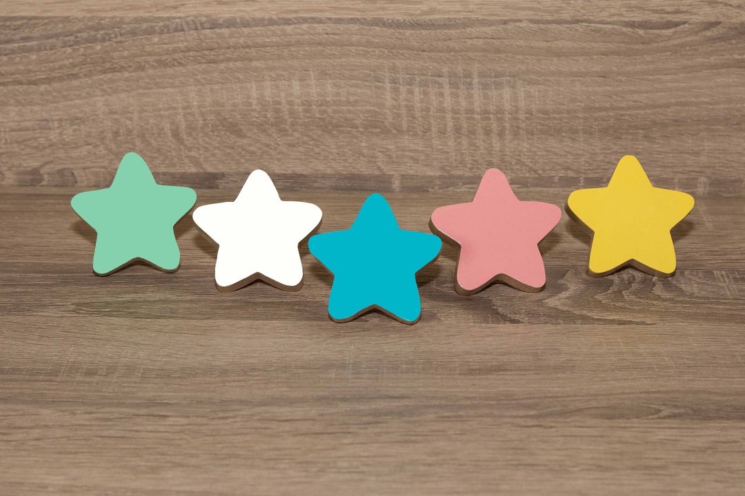 Stars Drawer Knobs, Wardrobe Knobs, Nursery Dresser Knobs, Star Cabinet ...