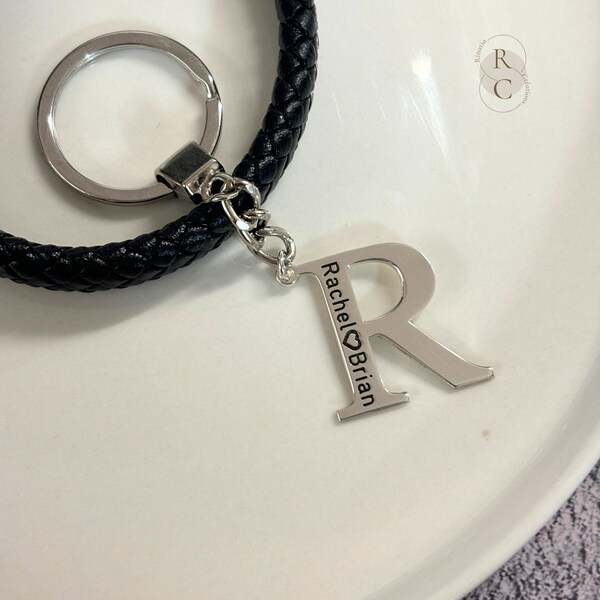 Initial Keychain - Etsy