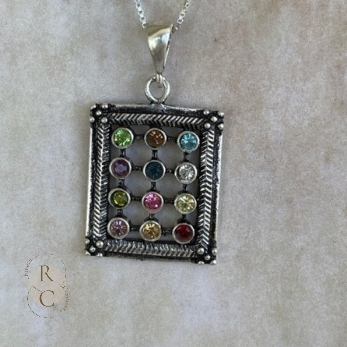 12 Tribes of Israel Necklace With Colored Stones-ephod - Etsy