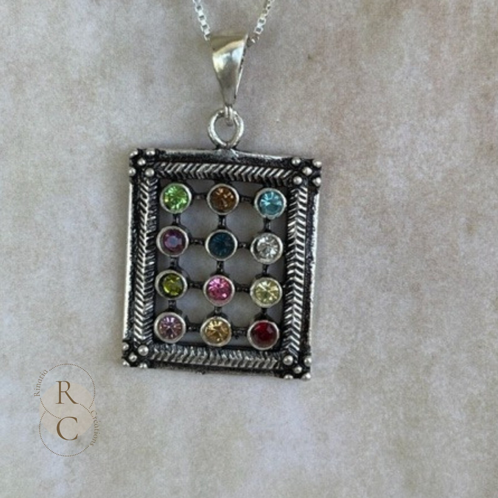 12 Tribes of Israel Necklace With Colored Stones-ephod - Etsy