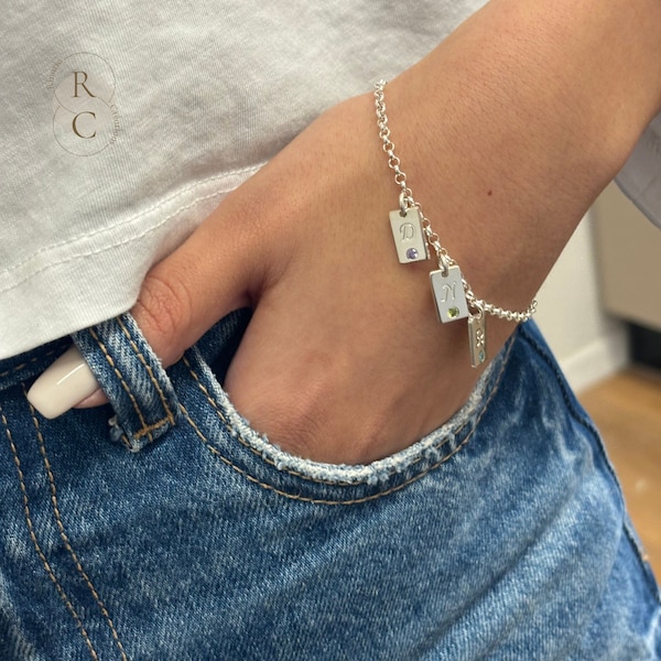 Silver Mom Bracelet - Etsy