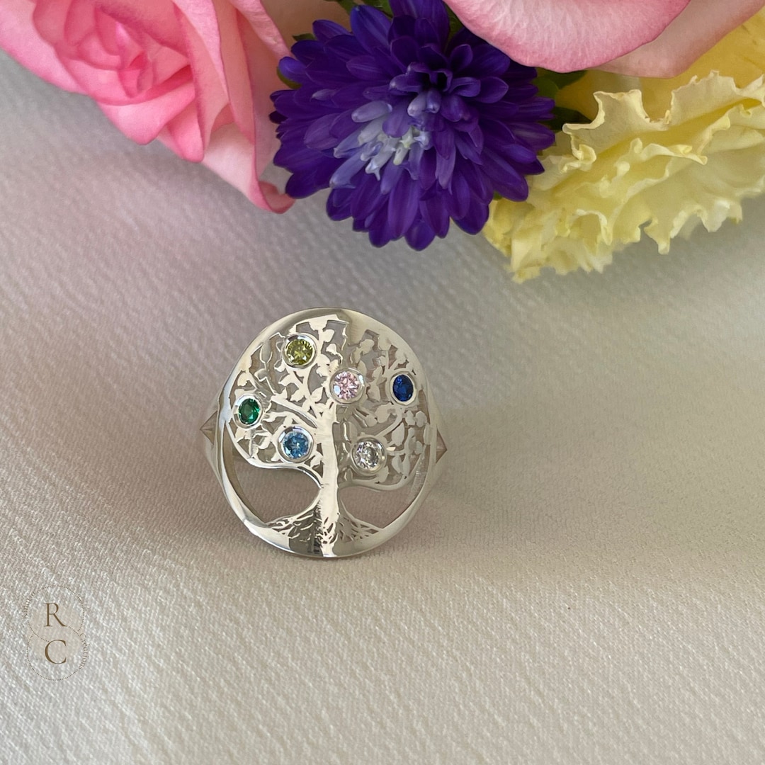 Family Tree Ring Sterling Silver for Mum-mother Ring With Kids ...