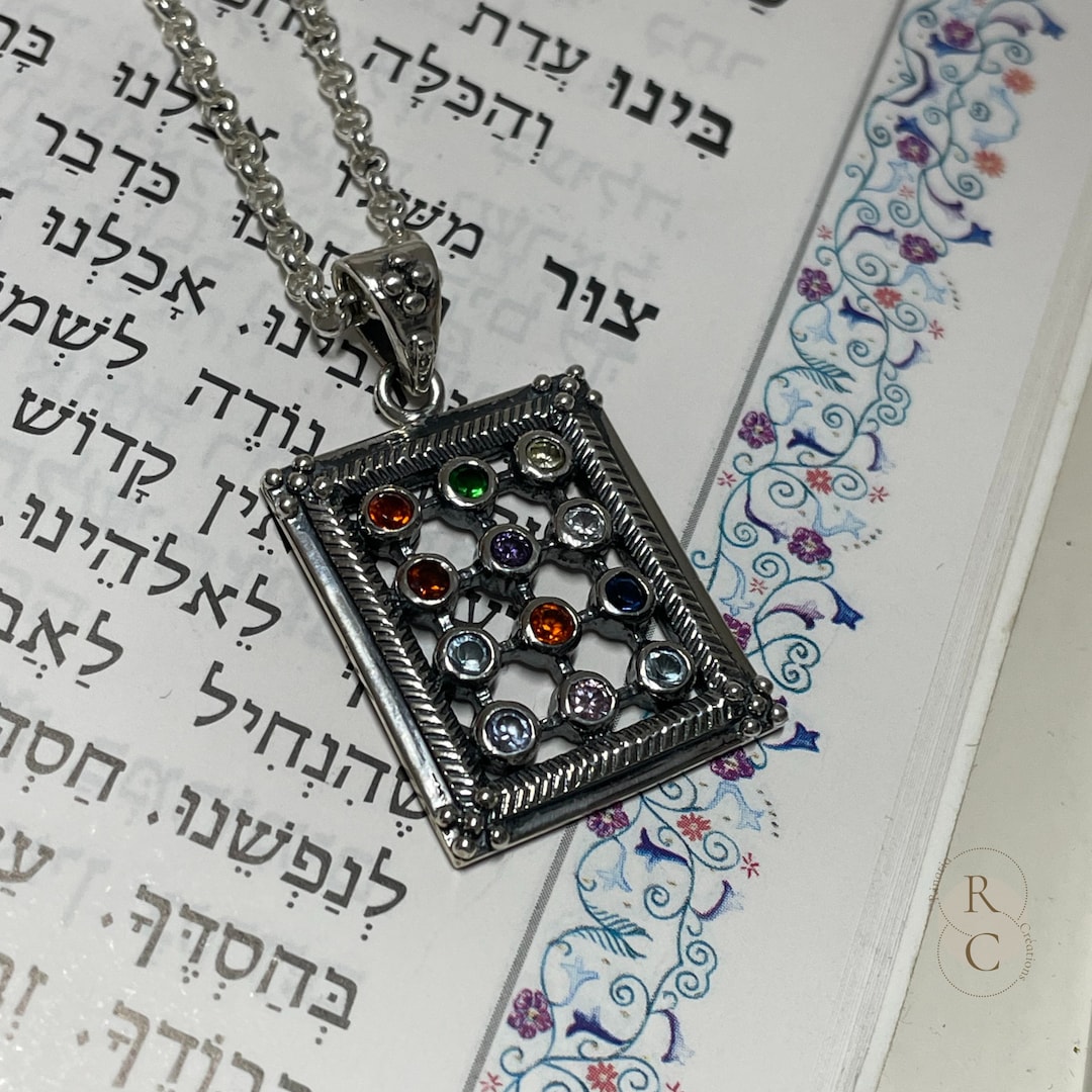 12 Tribes of Israel Necklace With Colored Stones-ephod Talisman Pendant ...