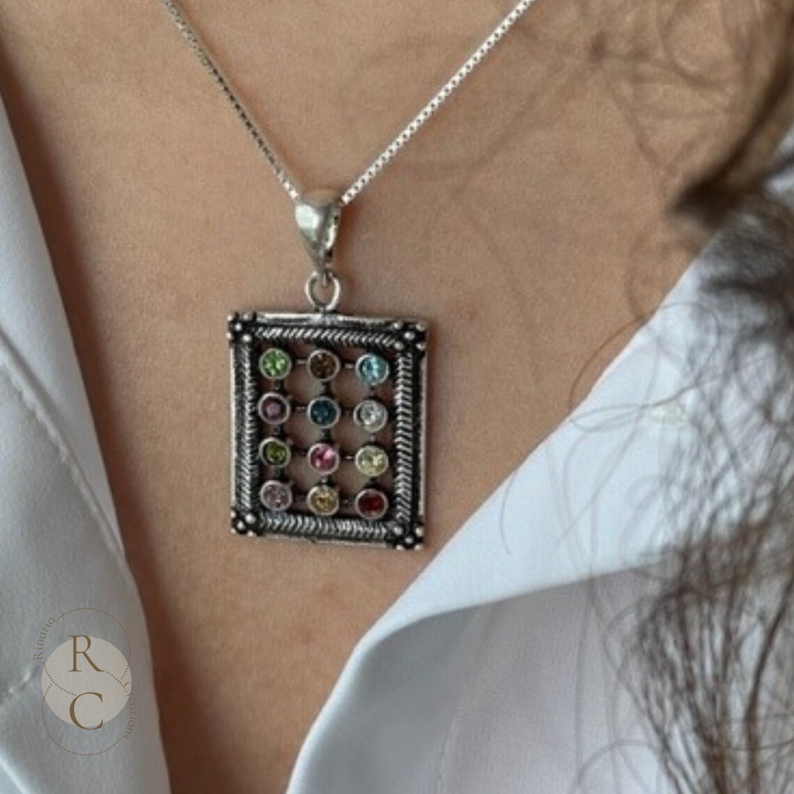 12 Tribes of Israel Necklace With Colored Stones-ephod - Etsy