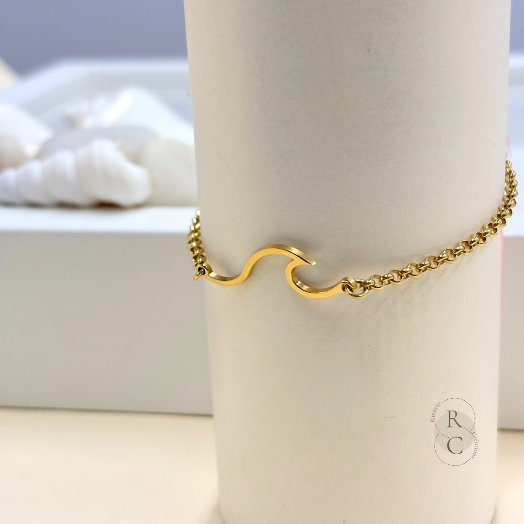 Wave Anklet for Her-custom Wave Surf Bracelet-dainty Wave Anklet for ...