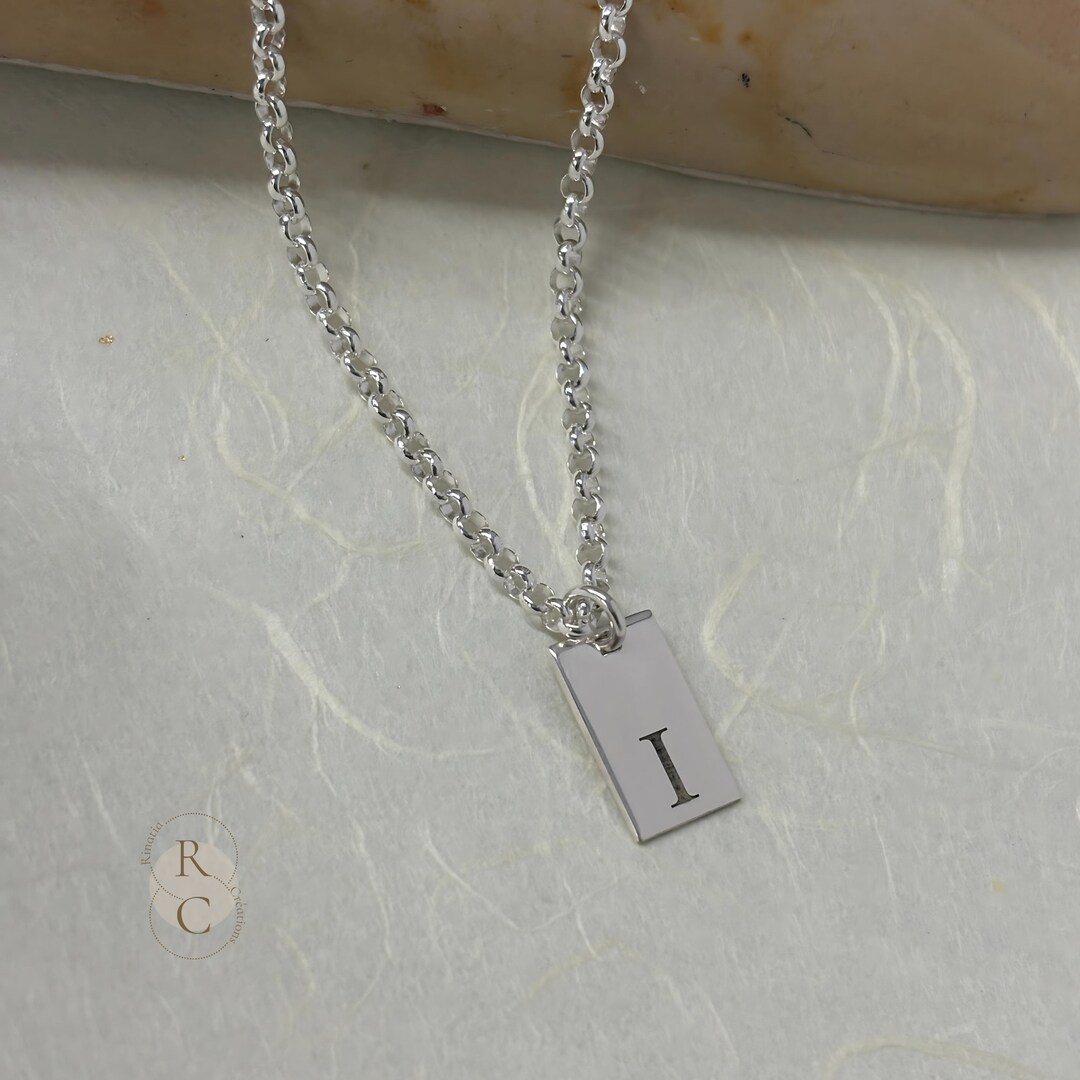 Dog Tag Necklace for Men-chunky Rolo Chain-men Initial Necklace ...