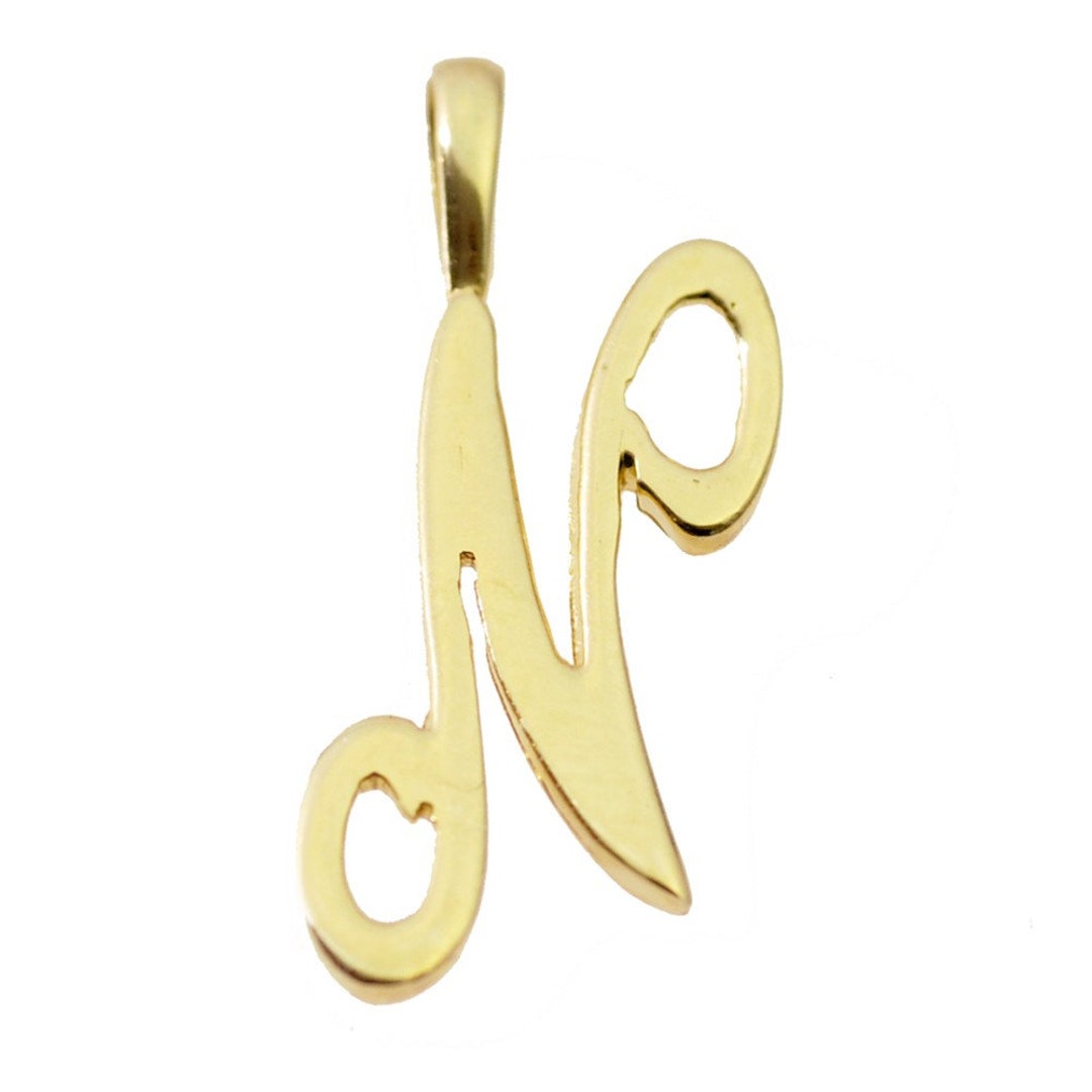 Pendant Letter N Chain Pendant Gold Gold Pendant - Etsy