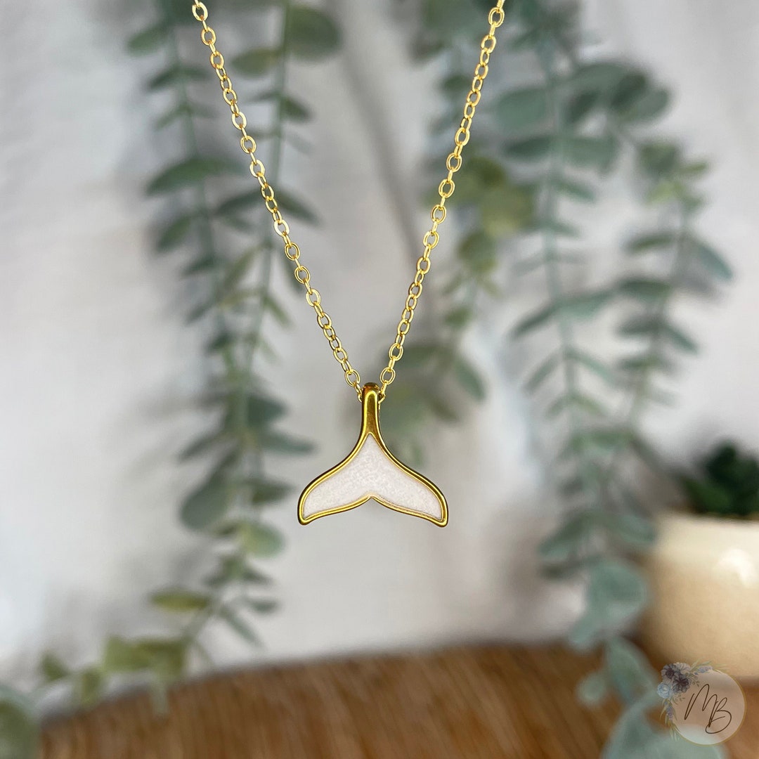 Gold Mermaid Wale Dolphin Fish Tail Pendant Necklace - Etsy